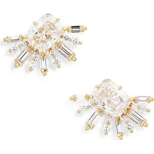 Nadri Stellar Halo Stud Earrings - Gold