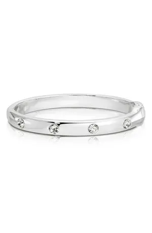 Ettika Studded Crystal Bangle - Silver