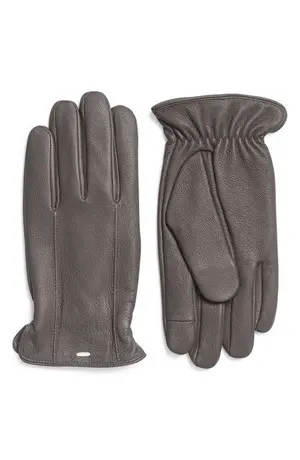 Rag & Bone Evan Leather Gloves - Dark Grey
