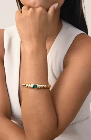 Ettika Twisted Cuff Bracelet - Green