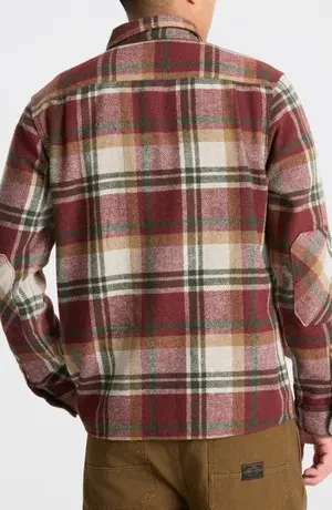 ROARK Nordsman Plaid Flannel Snap-up Overshirt - Sangria