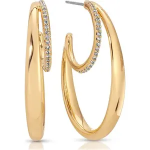 Ettika Concentric Rings Pavé Hoop Earrings - Gold