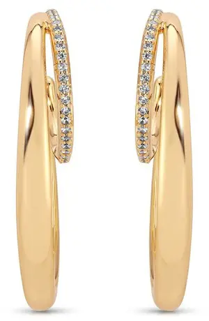 Ettika Concentric Rings Pavé Hoop Earrings - Gold