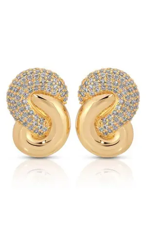 Ettika Knot Pavé Stud Earrings