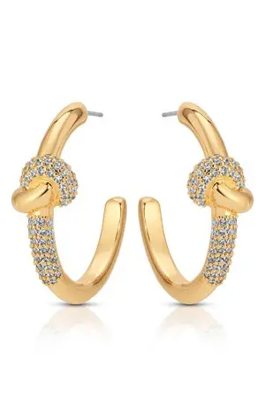 Ettika Knot Pavé Hoop Earrings