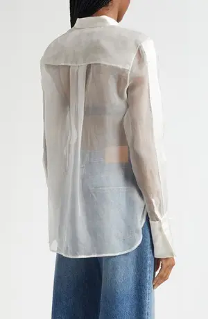 TWP Peyton Pleated Semisheer Silk Shirt
