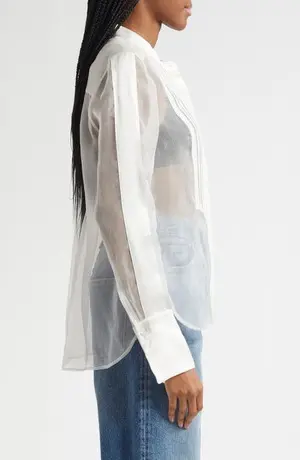 TWP Peyton Pleated Semisheer Silk Shirt