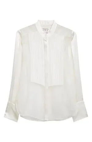 TWP Peyton Pleated Semisheer Silk Shirt