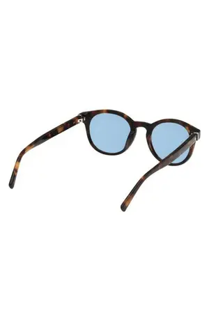 Abercrombie 50mm Round Frame Sunglasses - Dark Havana/blue