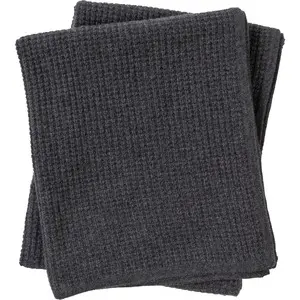 Sofia Cashmere Sienna Waffle Knit Cashmere Throw Blanket - Charcoal