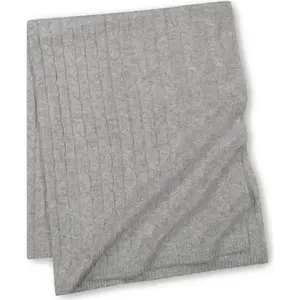 Sofia Cashmere Cable Knit Cashmere Baby Blanket - Grey