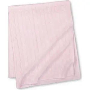 Sofia Cashmere Cable Knit Cashmere Baby Blanket - Pink