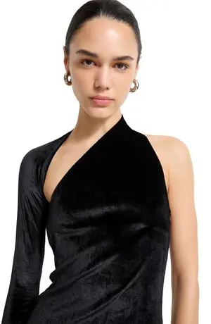 MARCELLA Manhattan One-shoulder Velvet Gown
