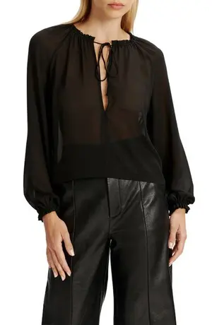 Bardot Landen Split Neck Top