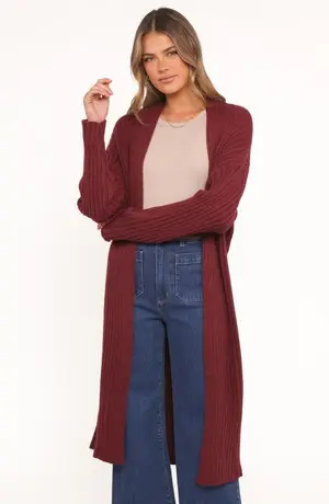 PETAL & PUP Jasmia Ribbed Longline Cardigan