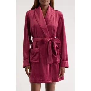 Nordstrom Luxe Velour Robe - Burgundy Rhode