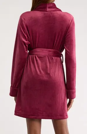Nordstrom Luxe Velour Robe - Burgundy Rhode