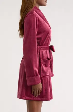Nordstrom Luxe Velour Robe - Burgundy Rhode