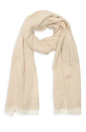 Nordstrom Lightweight Wool & Cashmere Wrap - Beige- White