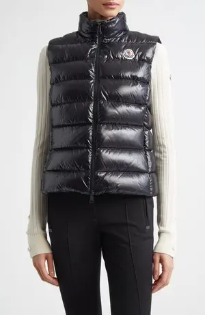 Moncler Ghany Nylon Laqué Down Puffer Vest