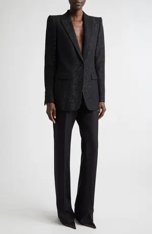 TOM FORD Sequin Embellished Wool Blend Blazer