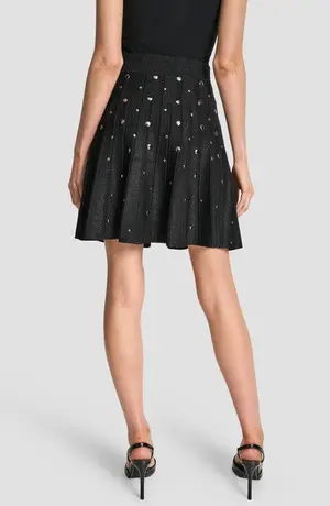 Dkny Studded Metallic Mini Skirt