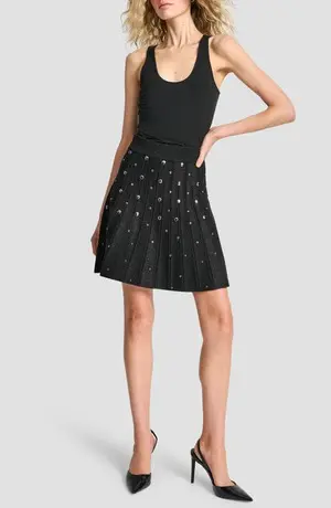 Dkny Studded Metallic Mini Skirt