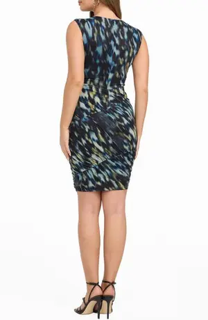 Guess Everly Sleeveless Ruched Mesh Minidress