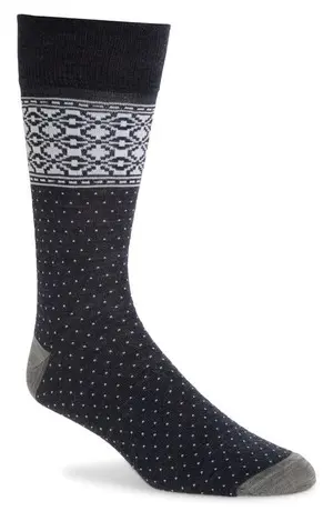 Nordstrom Fair Isle Wool-blend Socks - Navy