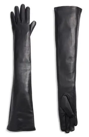 HIGH HEEL JUNGLE Anya Leather Opera Gloves - Black