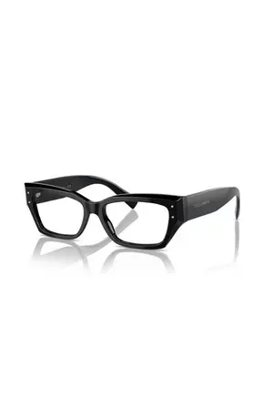 Dolce & Gabbana 53mm Rectangle Full Rim Optical Glasses Black