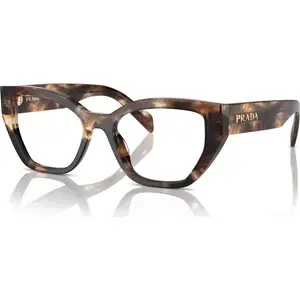 Prada Irregular Full Rim Eyeglasses - Tortoise