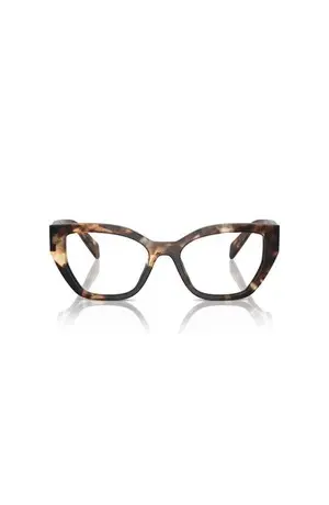 Prada Irregular Full Rim Eyeglasses - Tortoise