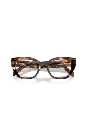 Prada Irregular Full Rim Eyeglasses - Tortoise