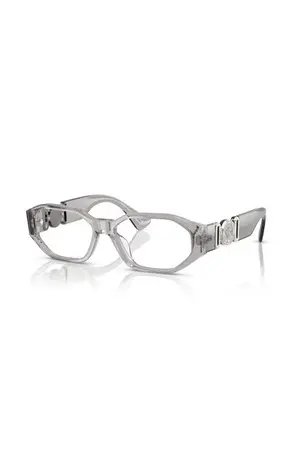 Versace 56mm Irregular Full Rim Optical Glasses - Grey