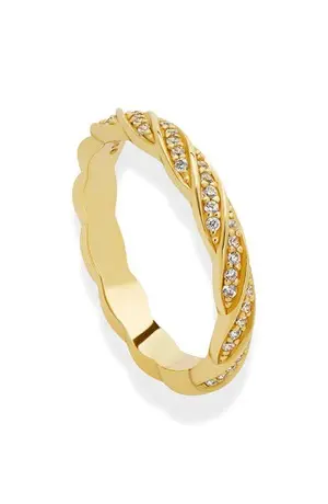 MOD + JO Nadia Twisted Pavé Band Ring - Gold
