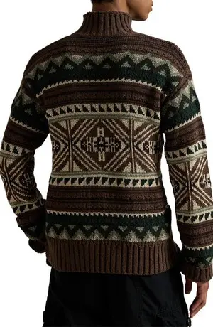 Polo Ralph Lauren Geometric Cotton-blend Turtleneck Sweater