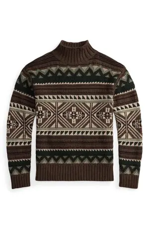Polo Ralph Lauren Geometric Cotton-blend Turtleneck Sweater