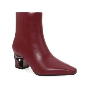 NINETY UNION Metal Heel Bootie - Burgundy
