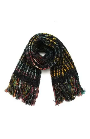 Kurt Geiger Metallic Eyelash Rainbow Scarf - Classic Rainbow