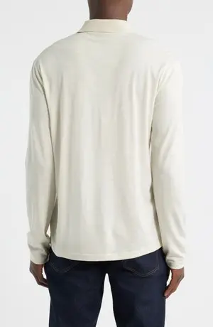 BOSS Pado 110 Long Sleeve Wool Polo - Open White