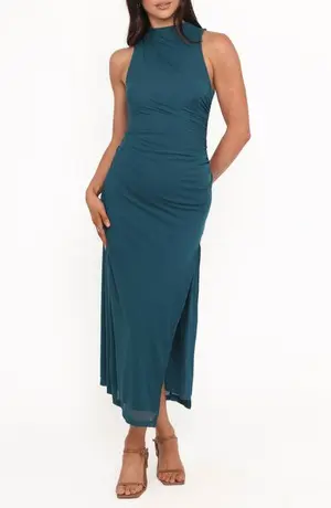 Cowl Neck Maxi Dress with Slit