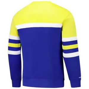 Mitchell & Ness Golden State Warriors Hardwood Classics Vintage Logo Head Coach Pullover Sweatshirt - Royal