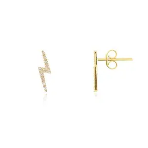 THE LOVERY FINE JEWELRY Diamond Lightning Bolt Stud Earrings - Yellow Gold