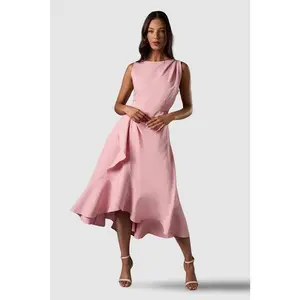 Coast Waterfall Crepe Midi Dress - Blush