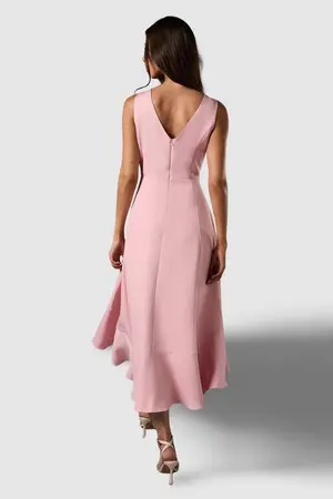 Coast Waterfall Crepe Midi Dress - Blush