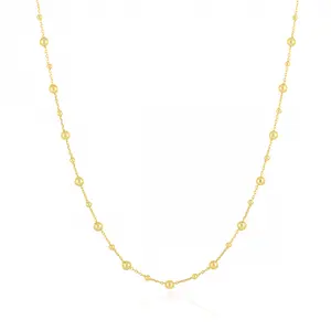 THE LOVERY FINE JEWELRY 14k Bead Station Chain Necklace - Yellow Gold