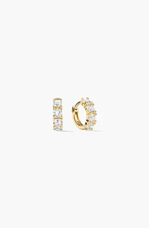 Mejuri Lab Grown Sapphire Huggie Earrings - 18k Gold Vermeil