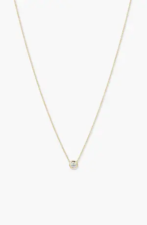 Mejuri Diamond Pendant Necklace - Yellow Gold