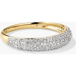 Mejuri Pavé Diamond Thin Dôme Ring - Gold/diamond